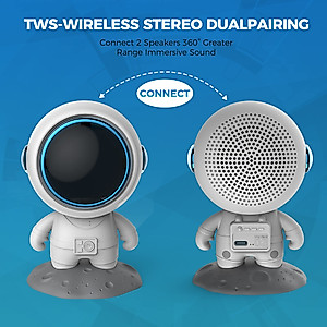 COMFIER Cute Cartoon Astronaut Bluetooth Speaker,Small Portable Wireless Speaker with TWS Pairing,Loud Stereo Sound, Decor for Home/Party/Outdoor/Beach,Fashion Style Bedroom Office Desk for Child