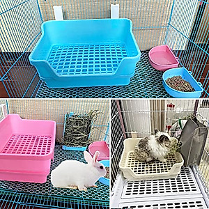WEWAYKGJ Large Rabbit Litter Box Rabbit Potty Box Pet Corner Toilet Bunny Litter Pan Potty Trainer for Adult Rabbits,Adult Rats,Adult Chinchilla,Rex Rabbits, Ferrets, Adults Guinea Pigs
