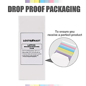 Lapping Microfinishing Film With PSA - Set of 8 Polishing Sheets 4.25’’ x 11’’ for Scary Sharp Sharpening System - AO Aluminum Oxide With Pressure Sensitive Adhesive