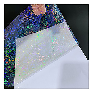 Bleidruck 25 Sheets Holographic Clear Vinyl Holographic Sticker Paper Self Adhesive Waterproof Holographic Overlay Film A4 (11.7 x 8.3 Inch) Holographic Overlay (Bubbles)