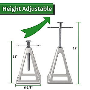 RVGUARD RV Stack Jacks 4 Pack with Storage Bag, Aluminum Stabilizer Jacks for RV Trailer Camper, Single Support Up to 6000 Lbs, Adjustable from 11" to 17"