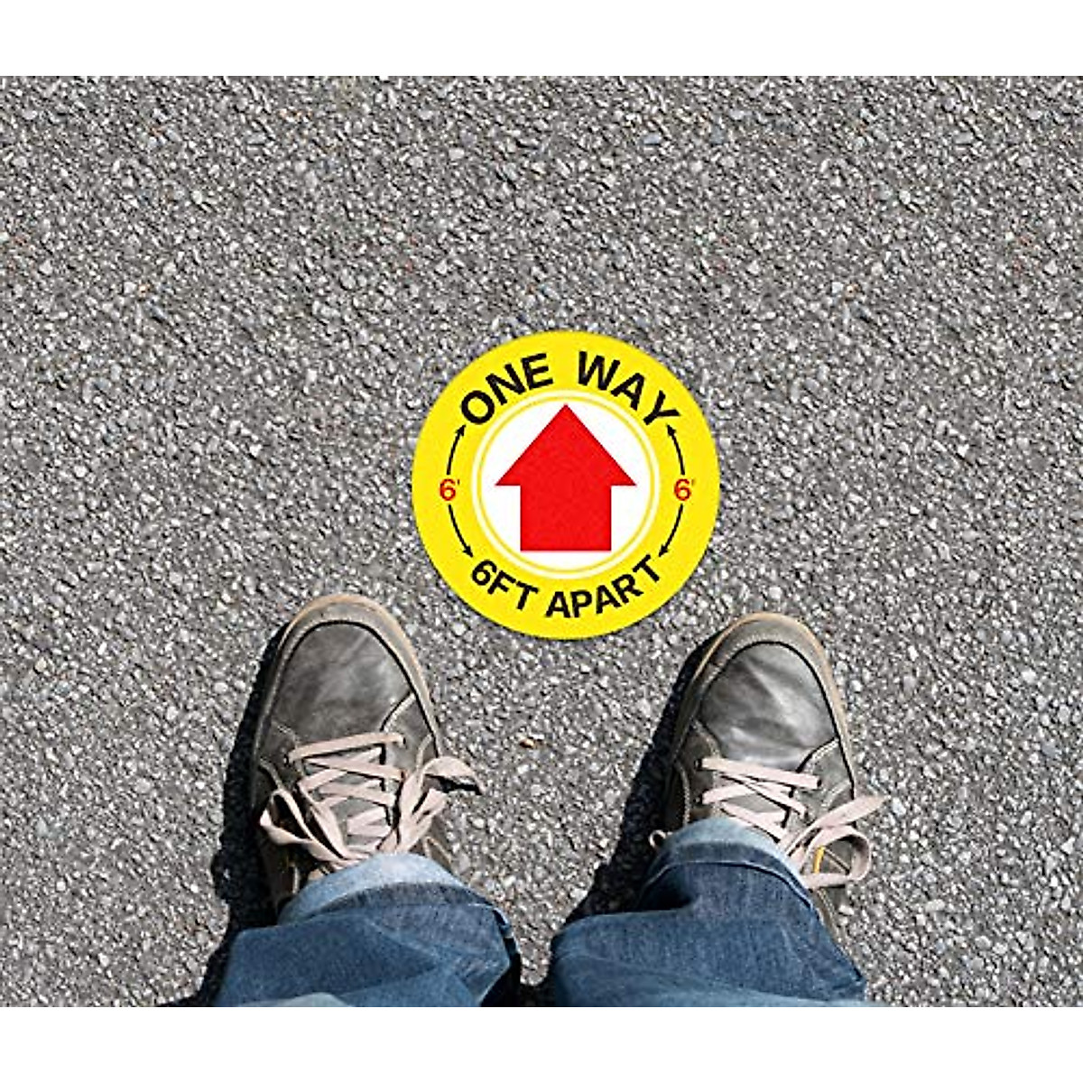 FaCraft Directional Allow Stickers,10pcs,8.25" One Way Floor Decal signs for Bussiness,Store,School,Pharmacy and Public Places.