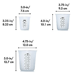 OXO Good Grips 3 Piece Squeeze & Pour Silicone Measuring Cup Set, Blue