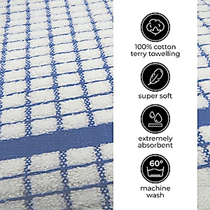 Samuel Lamont Poli-dri Towel White with Cornflower Blue