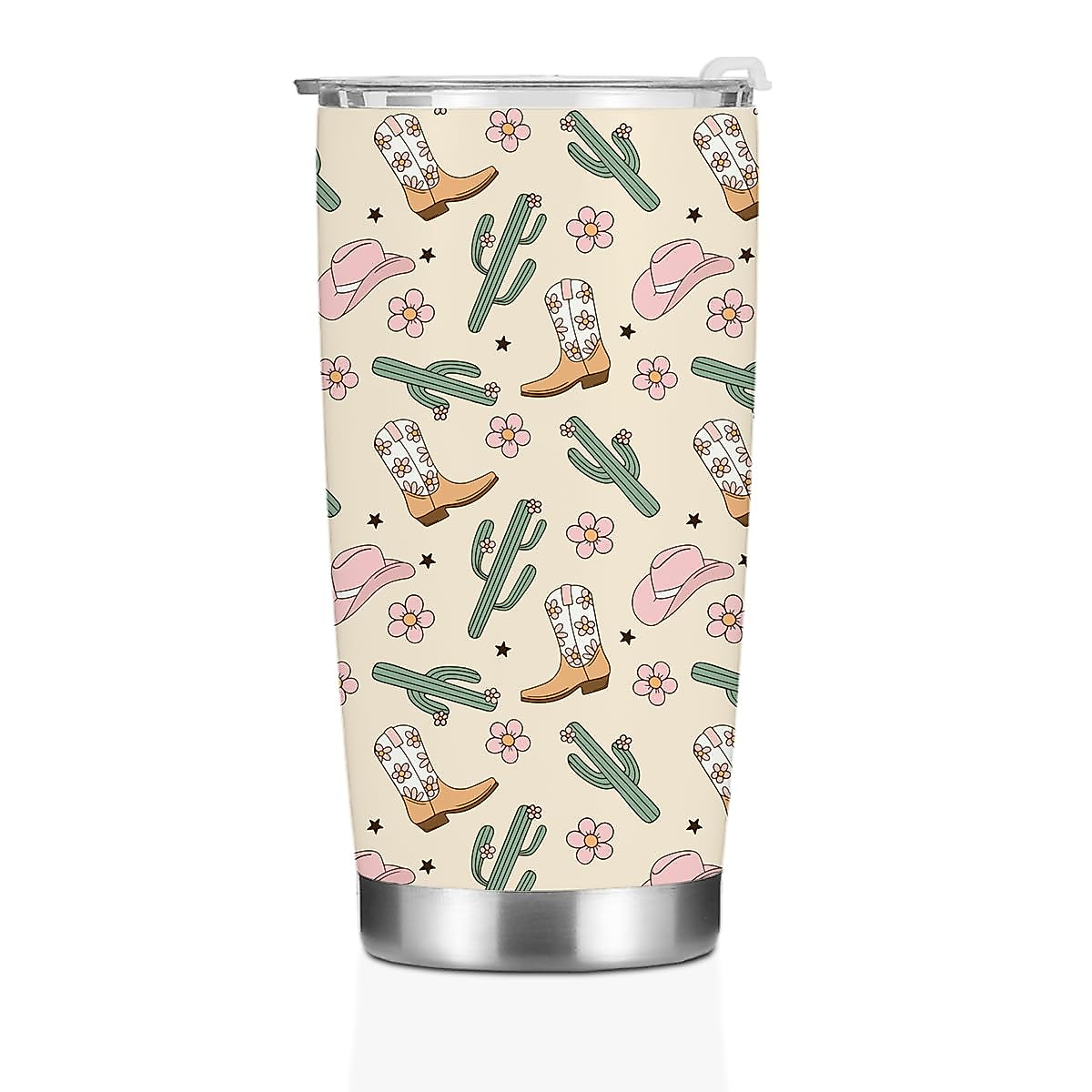 Western Coffee Tumbler, 20 oz Tumbler, Insulated Coffee Mug with Lid, Stainless Steel Thermal Cup, Vacuum Water Bottle Travel Mug Drinking Cups, Western Gifts for Women Girls Sisters, Western Stuff