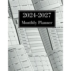 2024-2027 Monthly Planner 4 years: 48 Months Planner,January 2024 to December 2027, 4-Year Calendar & Monthly Planner- 8.5x11 inches