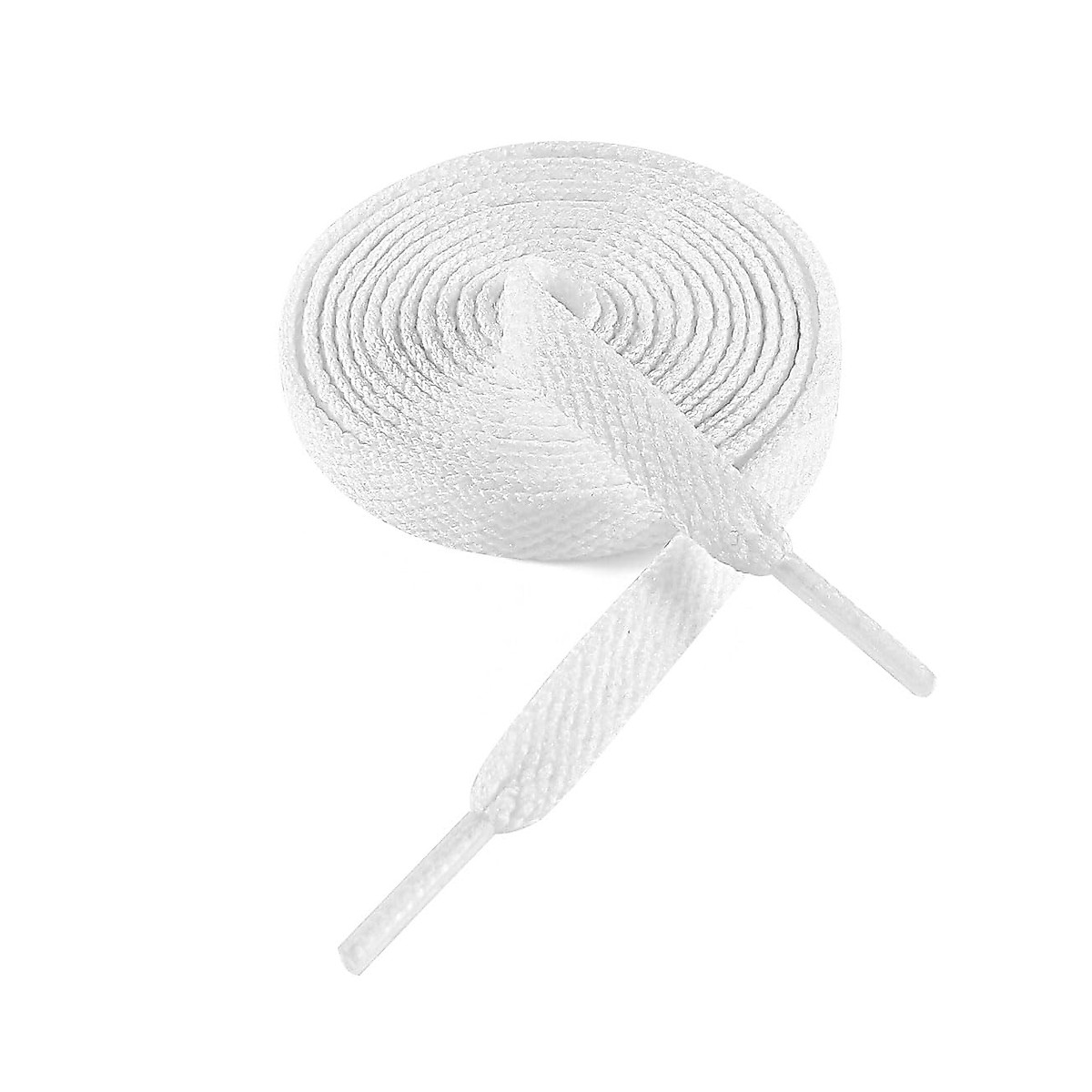 VSUDO 47" Flat White Shoe Laces for Sneakers, White Shoelaces for Sneakers, White Shoe Strings for Sneakers, White Replacements Sneakers Shoe Laces for Women or Men (1 Pair-White-120CM)