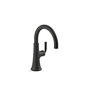 KOHLER 23767-BL Tone Single Handle Kitchen Bar Faucet, Prep Sink Faucet, Wet Bar Faucet, Faucet for Bar Sink, Matte Black