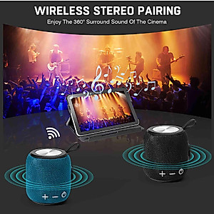 Bluetooth Speaker: Powerful Stereo Sound, IPX7 Waterproof, True Wireless Stereo Pairing, Portable Design, Latest Bluetooth V5.2 - Perfect for Lenovo K12 (China), Beach, Outdoor, Home, Parties- Blue