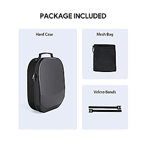 Aubika Carrying Case for Oculus Quest 2/Meta Quest 3/Pico 4, Compatible with Elite/Battery Headset Strap Accessories, Hard Travel Case - Black