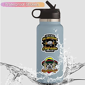 200Pcs Hard Hat Stickers Decals for Toolbox Helmet Hood, Funny Hardhat Stickers for Welder Electrician Construction Union Military Lineman, Waterproof Vinyl Stickers for Men