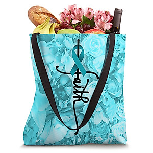 Ovarian Cancer Faith Ovarian Cancer Awareness Support Tote Bag