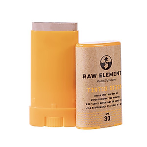 Raw Elements Tinted Face Stick All-Natural Mineral Sunscreen | Non-Nano Zinc Oxide, 95% Organic, Very Water Resistant, Reef Safe, Non-GMO, Cruelty Free, SPF 30+, All Ages Safe, Moisturizing, 0.5oz