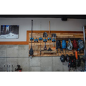 Gravity Grabber - Ultimate Ski + Snowboard Wall Storage Rack | Save Your Rocker, Tips, and Tails | Damage-Free Ski/Snowboard Storage Rack | Fits any Ski or Snowboard | Ski/Board Wall Storage (Cyan, 1)