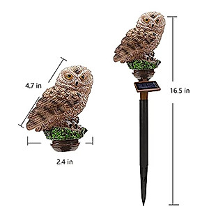 YUEFA Solar owl Light, 3 Pack owl LED Light, Garden owl Outdoor Waterproof，Garden Yard Lawn Landscape Lighting Decoration (Brown)