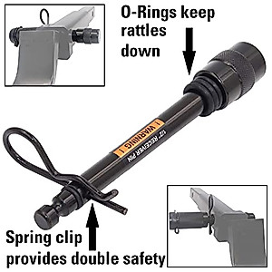 TowWorks 79661 Keyed Unique 1/2" Trailer Hitch Lock with 3-1/4" Span, Double Safety Tow Hitch Receiver Locking Pin for Class I II Hitches and Bike Racks