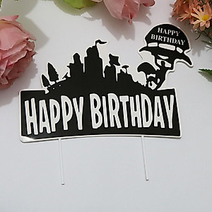 Auteby Happy Birthday Cake Topper - Video Game Birthday Party Cake Decorations Party Supplies