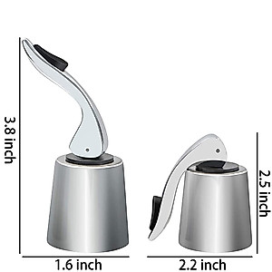 FKYTION Wine Stopper Pack of 3 Stainless Steel Wine Stopper and Has Strong Sealing Bottle Sealer, Keeps Wine Fresh Reusable Wine Saver