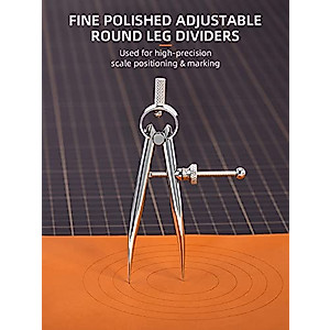 WUTA Spring Wing Divider 304 Stainless Steel Precision Scriber Caliper Tool Metal Dividers Adjustable Spacing Compass High Polished Round Leg for Drawing Circles, Leather Craft, Jewelry Design (Small)
