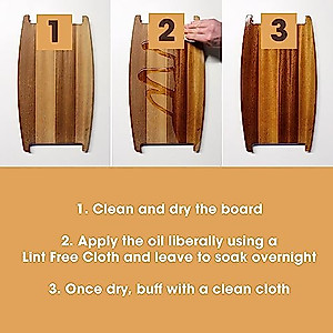 Furniture Clinic Natural Cutting Board Oil | Food Grade | for Wood, Stone, and Slate Butcher Blocks | Easy to Apply, Quick Drying, Tasteless, Odorless and Colorless | Clean, Restore, Protect (17oz/500ml)