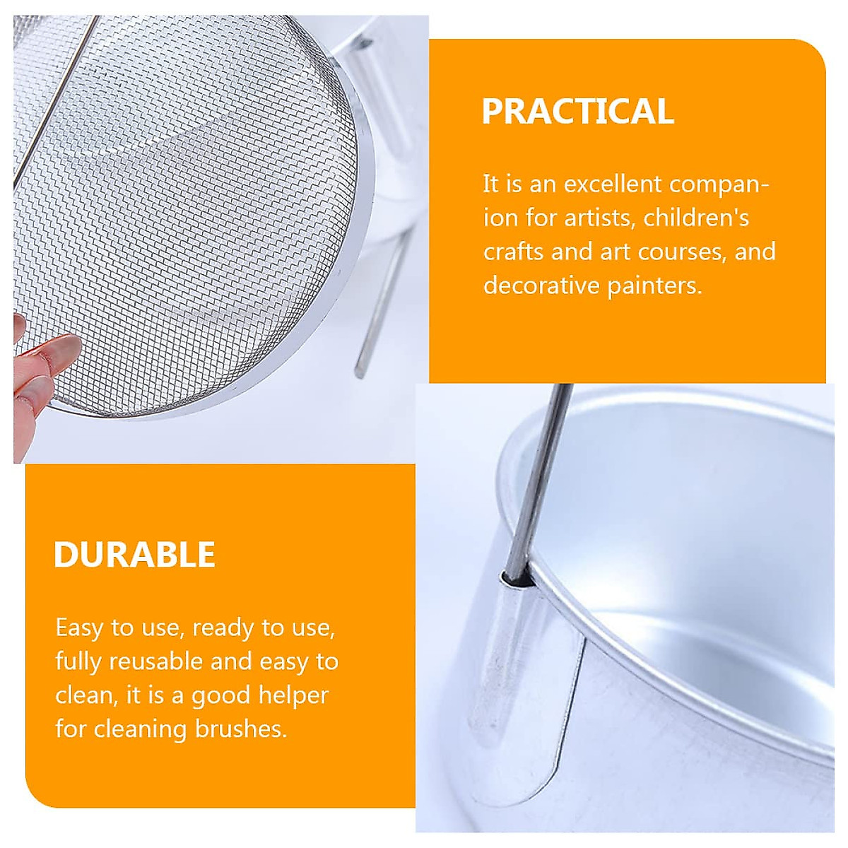 Gadpiparty Cleaner Hanging Container Barrel for Holder Metal Stand Art Bucket Tank Useful Painting Pen with Washer Oil Paintbrush Watercolor Paint Hanger Cleaning Brush Calligraphy Drying