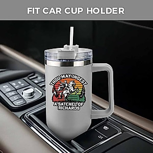 40 Oz Insulated Tumbler with Handle and Straw,Western Knight Horse Stainless Steel Vacuum Insulated Travel Mug,Leak-proof Water Bottle Iced Coffee Cup,Watercolor Stripe Tree