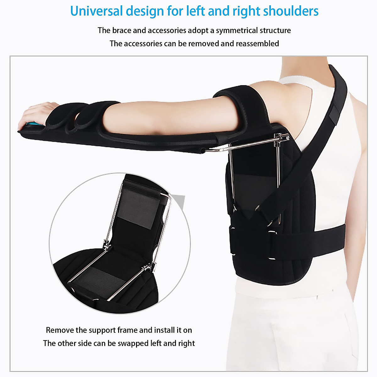 WILLQ Shoulder Abduction Sling Shoulder Immobilizer for Shoulder Injury Post-op Shoulder Arm Brace for Broken Fractured Bones Sublexion Surgery Dislocated Injury Support Broken Arm