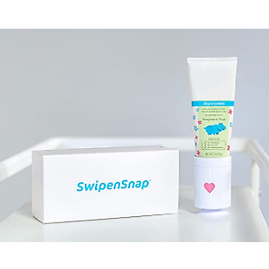 SwipenSnap™ One Hand Cream Applicator “As Seen On Shark Tank” US Utility Patented - Soft Tip Applicator With Suction Based Lid For One Hand Cream Application