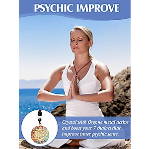 Batiyeer 10 Pieces Chakra Necklace Orgonite Necklace Crystal Pendant Necklace Spiral Chakra Healing Energy Necklace Adjustable Reversible Pendant for Women Men,1.4 Inches (Classic)