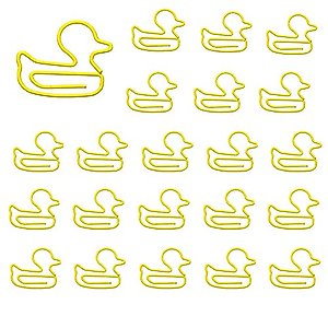 SDUSEIO 30 Pieces Funny Paper Clips Bookmark Paperclips Metal Cute Shape Clips for Students Teachers School Office Supplies Personal Document Organization Party Card Wedding Invitation,Yellow Duck