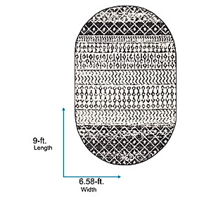 Artistic Weavers Chester Boho Moroccan Area Rug,6'7" x 9' Oval,Black