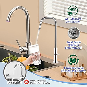 YAFIYGI Drinking Water Faucet for Kitchen Sink, Filtered Reverse Osmosis RO Faucet, 304 Stainless Steel Purified Water Dispenser Faucet