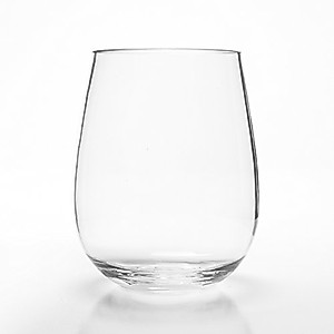 Stemless Wine Glasses - Unbreakable Shatterproof BPA Free Plastic Tritan (Set of 8) 16oz - Dishwasher Safe