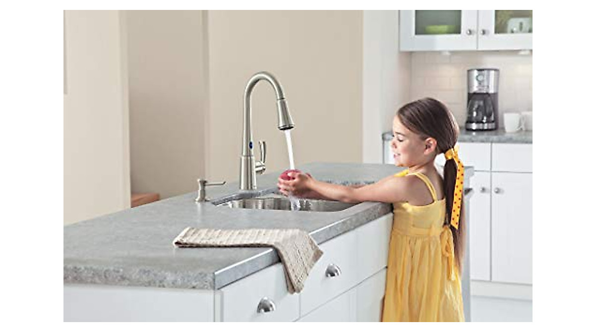 Moen Delaney Kitchen Faucet with Spot Resist Stainless | High Arc Pulldown