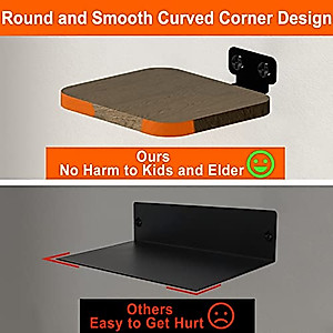 Universal Speaker Wall Mount for Most of Speaker Shelf, Adjustable Wall Shelf for Samsung, Bose, LG, Sonos, Sony, Klipsch, JBL Speaker Mount, Wooden Floating Wall Shelves with Hardware Kit, Set of 2