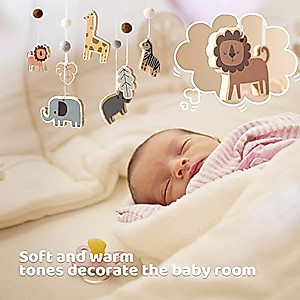 Jungle Animals Crib Mobile - Baby Mobile for Crib - Woodland Nursery Room Decor - Handmade Baby Gifts Nursery Mobiles for Baby Boys & Girls (Zoo Mobile)