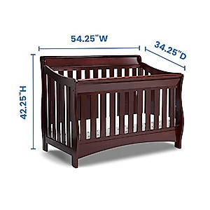 Delta Children Bentley S Series 4-in-1 Crib, Black Cherry Espresso + Serta Perfect Slumber Dual Sided Recycled Fiber Core Crib and Toddler Mattress (Bundle)
