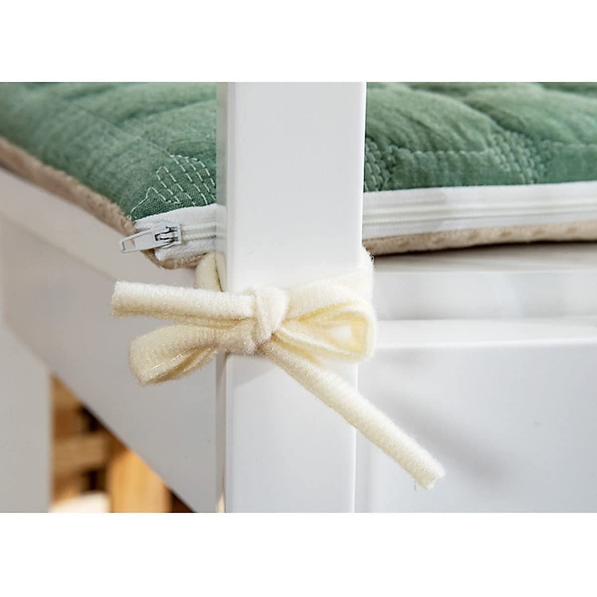 1/2/4 Pack Chair Pad with Ties,Kitchen Dining Chair Cushion Non Slip Seat Cushion with Removable Cover Office Chair Cushion Durable Soft Mat Pads (Green,4)