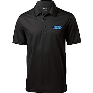 Ford Oval Pocket Print Textured Polo, Black XL