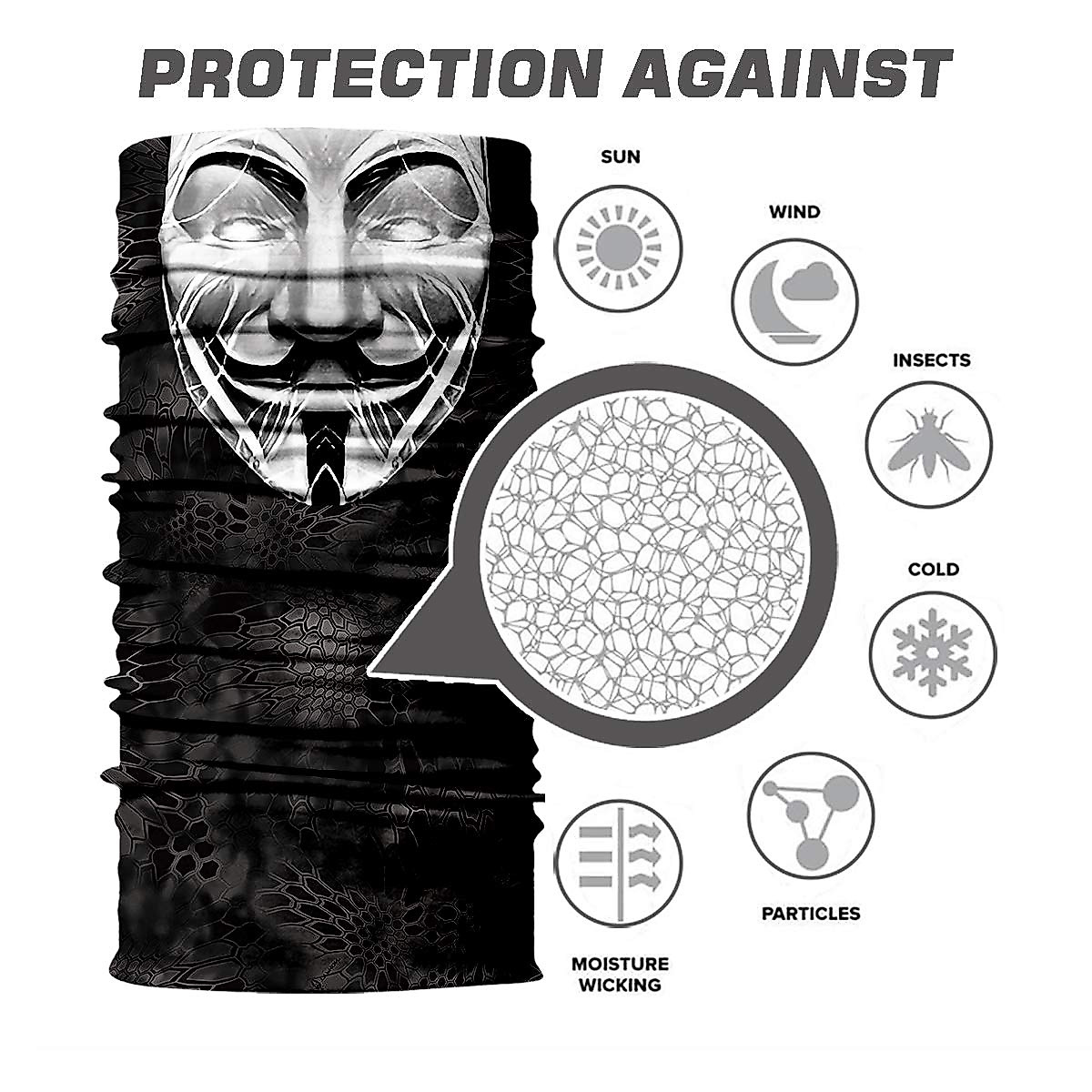 Seamless Neck Gaiter Shield Scarf Bandana Face Mask Seamless UV Protection for Motorcycle Cycling Riding Running Headbands