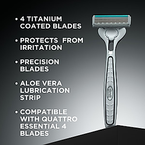 Wilkinson Sword Quattro Titanium Sensitive Razor Blades - Pack of 8 Blades