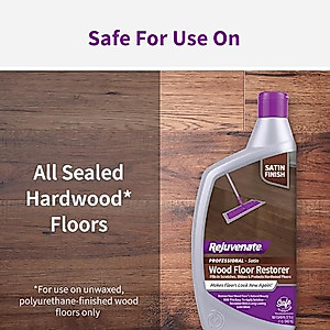 Rejuvenate Professional Wood Floor Restorer and Polish with Durable Finish Easy Mop On Application Satin Finish 32oz
