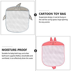 Kisangel 2pcs Baby Toy Storage Bag Hanging Bath Toy Storage Bath Toy Organizer Mesh Net Bin Baby Bathtub Game Holder Bathroom Wall Mounted Storage Tray Bag Shower Caddy
