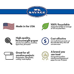 Savage Seamless Paper Photography Backdrop - #66 Pure White (107 in x 36 ft) Made in USA