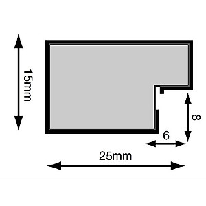 FRAMES BY POST Q7 Picture Photo Frame, Black with White Mount, 50 x 40 cm Image Size 16 x 12 Inch, Plastic Glass