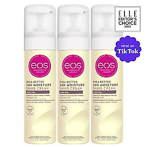 eos Shea Better Shaving Cream for Women - Vanilla Bliss, Shave Cream, Skin Care and Lotion with Shea Butter and Aloe, 24 Hour Hydration, 7 fl oz, Pack of 5