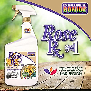 Bonide Rose Rx Multi-Purpose Fungicide, Insecticide and Miticide, 32 oz Ready-to-Use Spray, For Organic Gardening