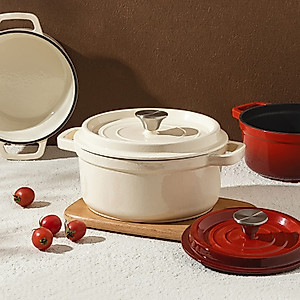 Dutch Oven Knob Stainless Steel Replacement Handle for Le Creuset,Aldi,Lodge and Other Enameled Cast-Iron Dutch Oven Pot Lid Knob Replacement(Silver 1 Set)