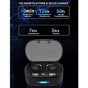 VOLT PLUS TECH Wireless V5.1 Bluetooth Earbuds for Samsung Galaxy S22/S21/Ultra/Plus/5G F9 TWS with Mic,8D Bass,Noise Reduction Technology,Waterproof with 2000mAh Charging Case