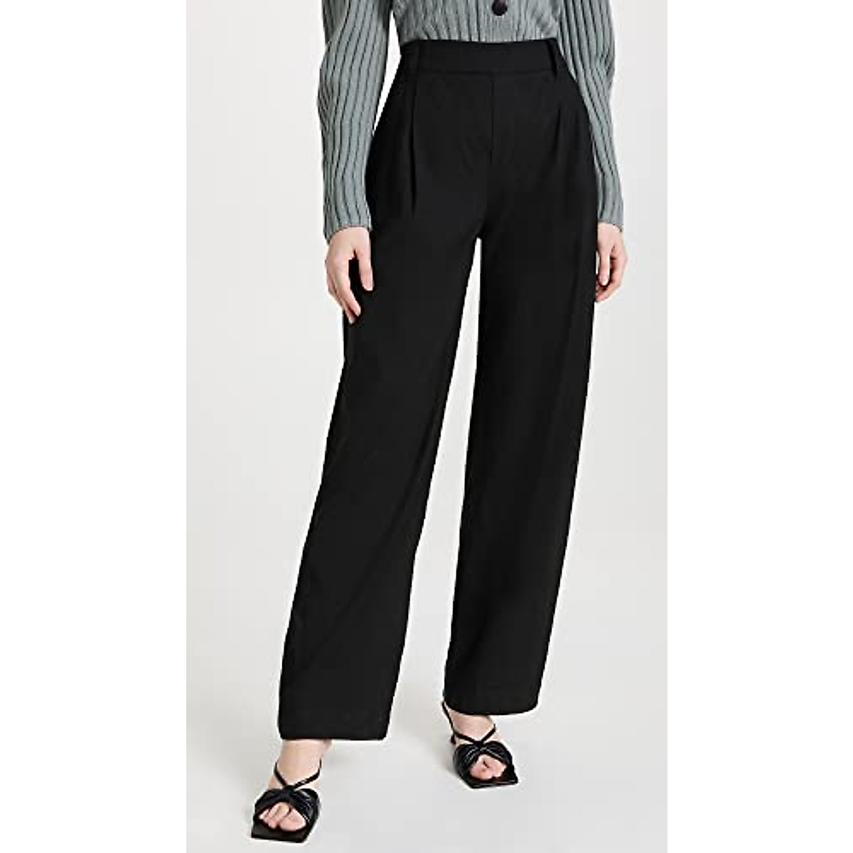 Vince Women's Pleat Front Pull On Pant, Black, 2X